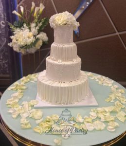 Satin & Silk Wedding Cake – House of Pastry